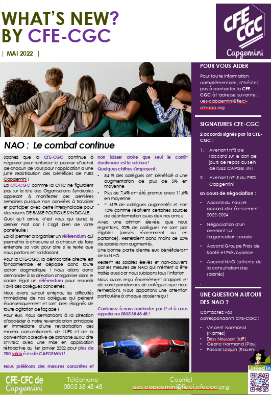 What’s New By CFE-CGC – NAO : Le combat continue – mai 2022 – CFE-CGC ...